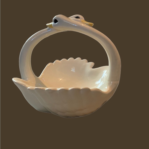 Other | Vintage Swan Dishbowl With Intertwined Neck Handle | Poshmark
